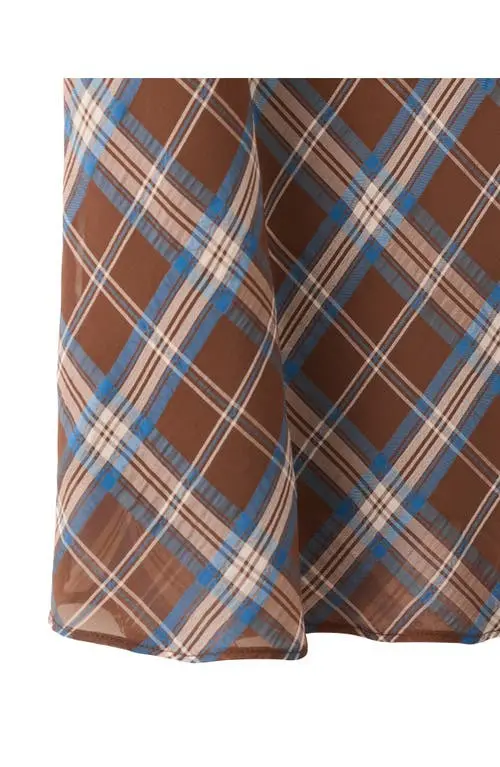 Mango Check Midi Skirt