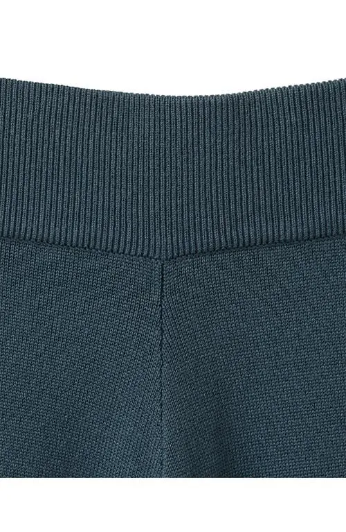 Mango Knit Wide Leg Trousers - Blue