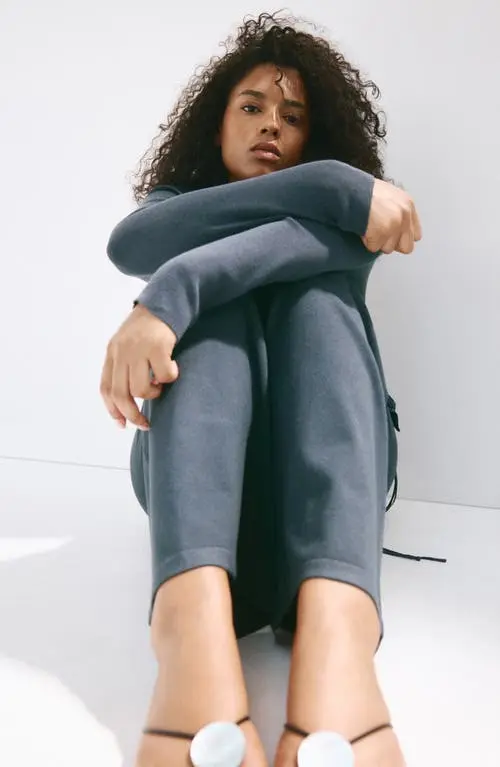 Mango Knit Wide Leg Trousers - Blue