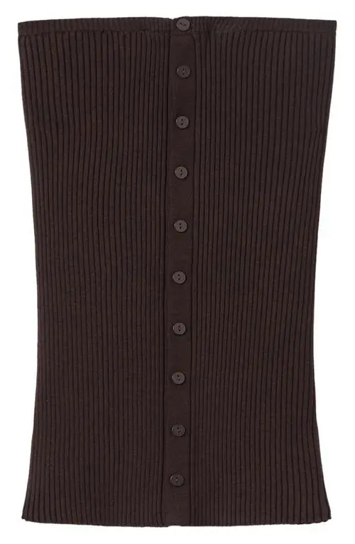 Mango Rib Strapless Top - Chocolate