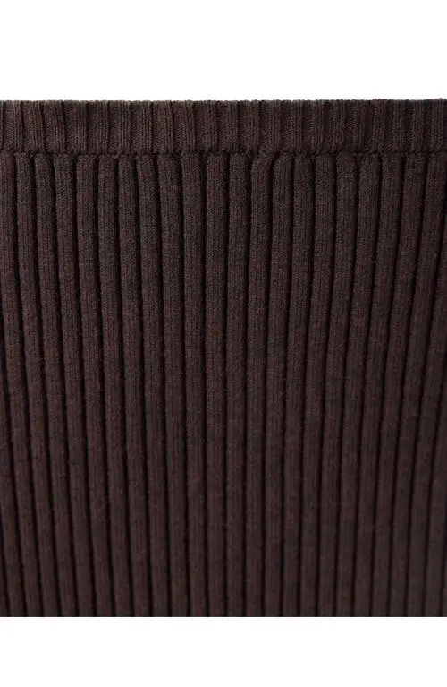 Mango Rib Strapless Top - Chocolate