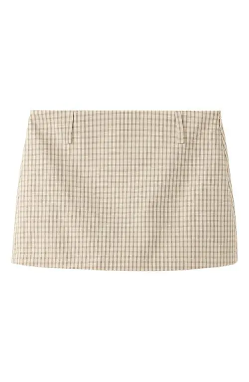 Mango Gingham Cotton Miniskirt