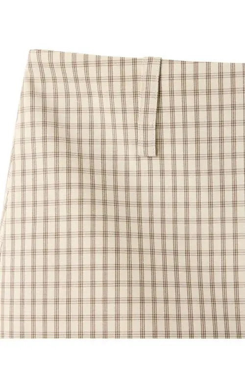 Mango Gingham Cotton Miniskirt