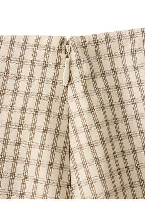 Mango Gingham Cotton Miniskirt
