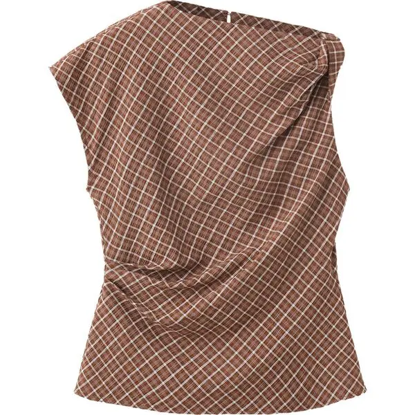 Mango Asymmetric Check Top