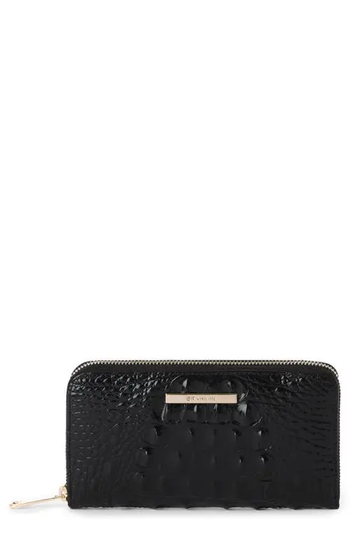 Brahmin Suri Croc Embossed Leather Zip Wallet