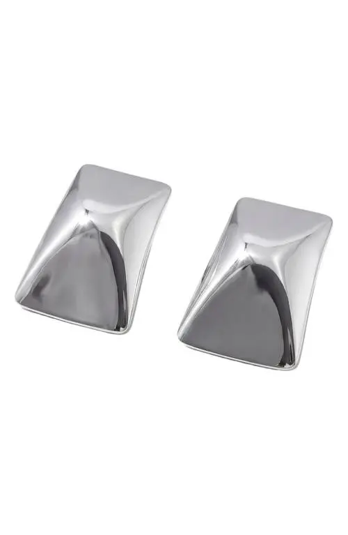 THE M JEWELERS The Bia Curved Post Earrings - Silver