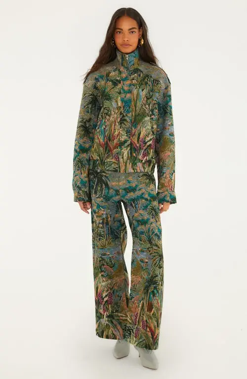 Farm Rio Petricor Jacquard Short Jacket - Green