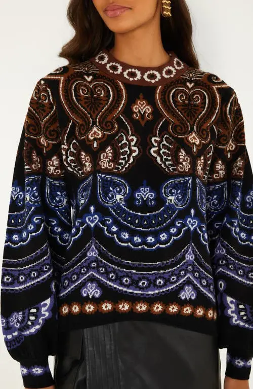 Farm Rio Nicole Knit Sweater - Brown