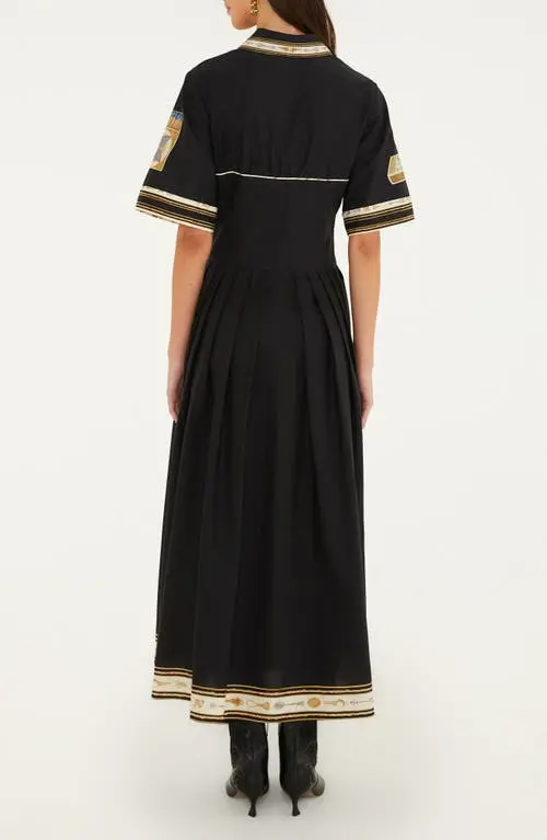 Farm Rio Vintage Souvenirs Midi Dress - Black