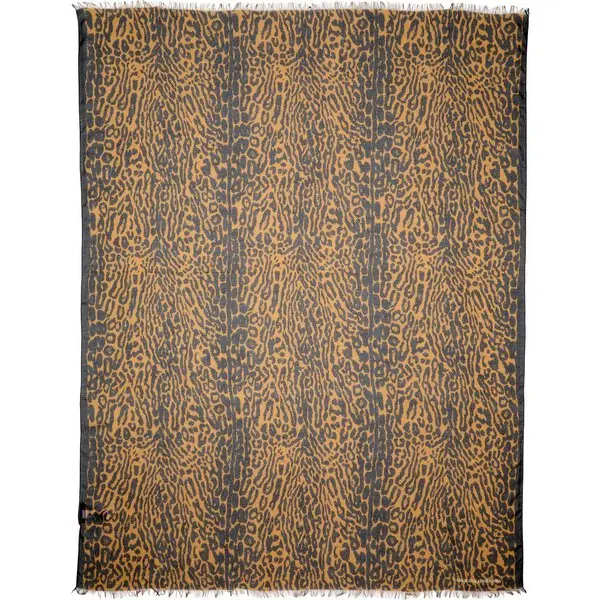 Carolina Herrera Leopard Print Modal & Cashmere Scarf - Black/brown