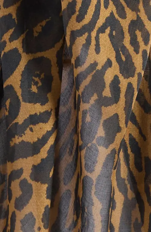 Carolina Herrera Leopard Print Modal & Cashmere Scarf