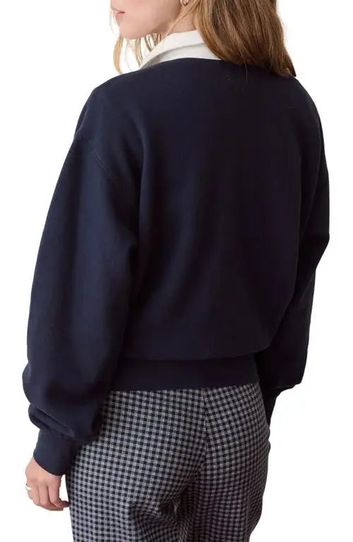 Marine Layer Cloud 9 Cotton Blend Fleece Polo Sweatshirt