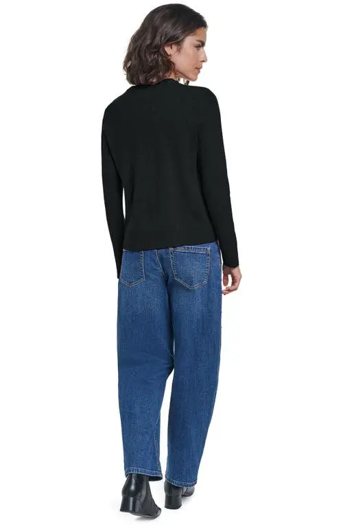 Karl Lagerfeld Paris Button Detail Sweater - Black