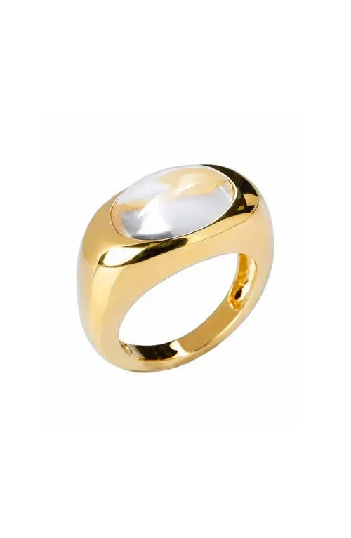 Argento Vivo Clear Cabochon Ring
