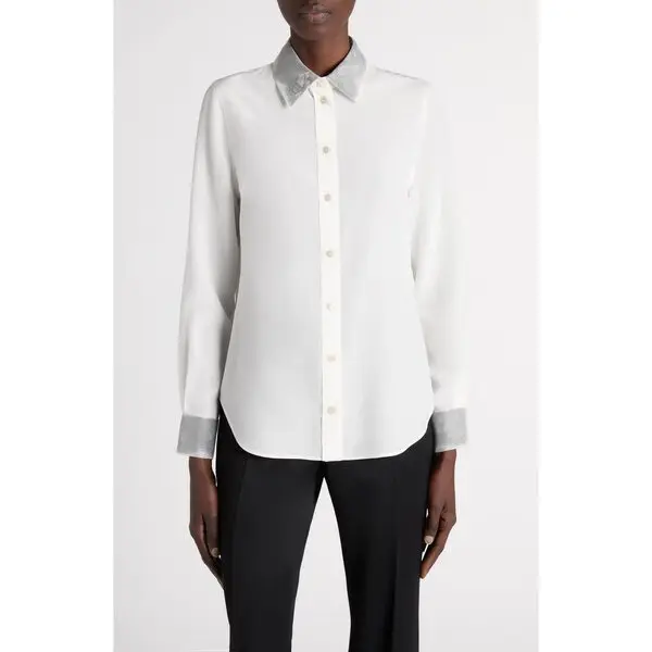 Alexander McQueen Silk Shirt With Lace Trim