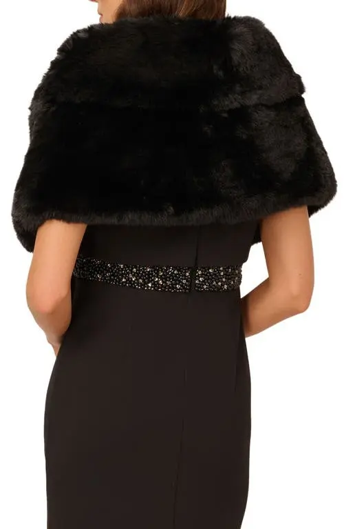 Adrianna Papell Faux Fur Coverup Caplet