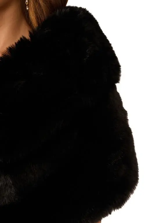 Adrianna Papell Faux Fur Coverup Caplet