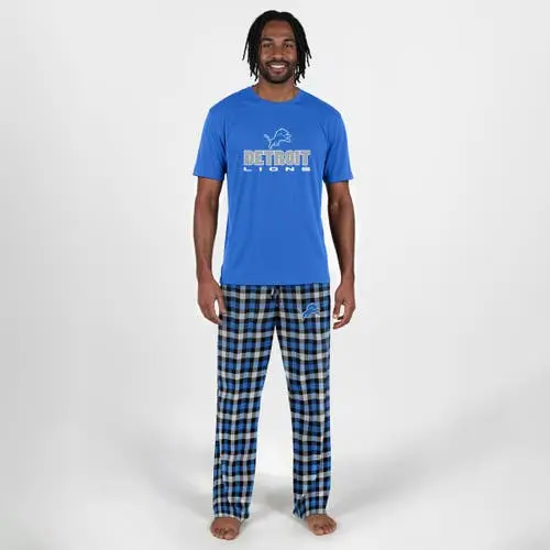 CONCEPTS SPORT Detroit Lions Big & Tall Highland Sleep Set - Blue