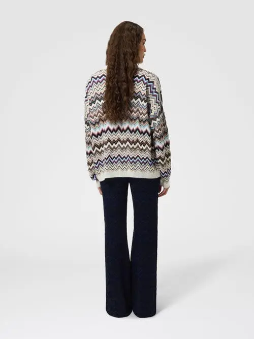 Missoni Oversized Wool And Viscose Zig Zag Cardigan