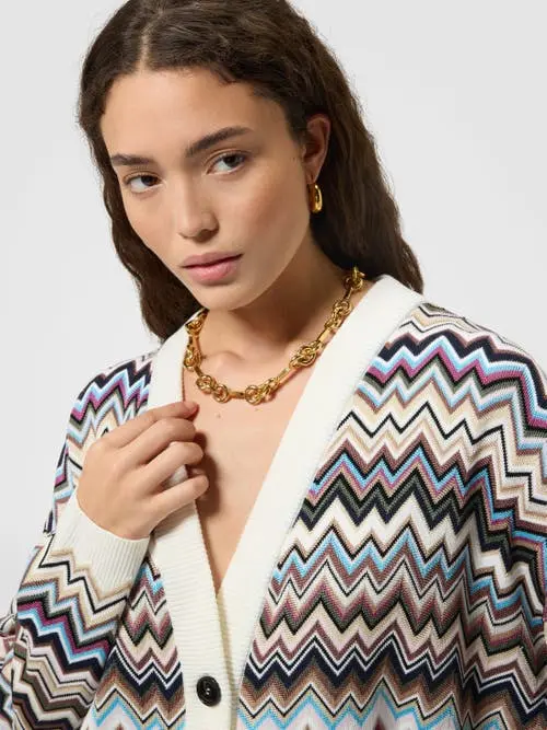 Missoni Oversized Wool And Viscose Zig Zag Cardigan