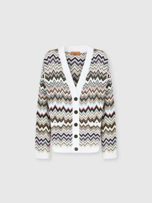 Missoni Oversized Wool And Viscose Zig Zag Cardigan