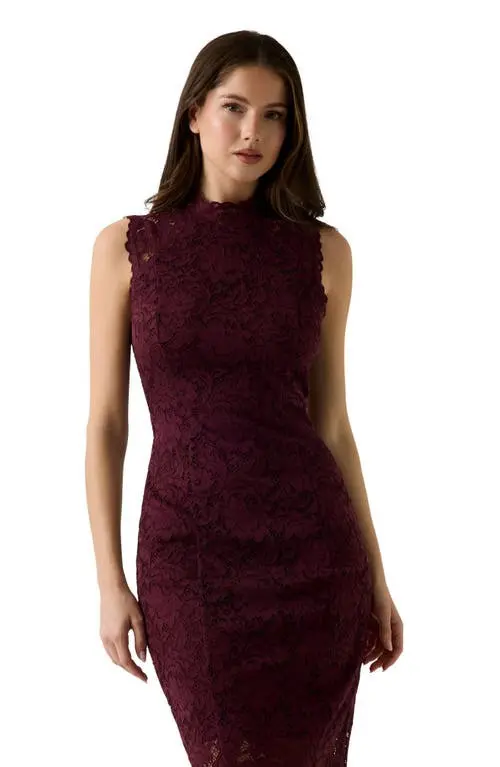 MARCIANO Michelle Sleeveless Lace Midi Dress - A40t-open