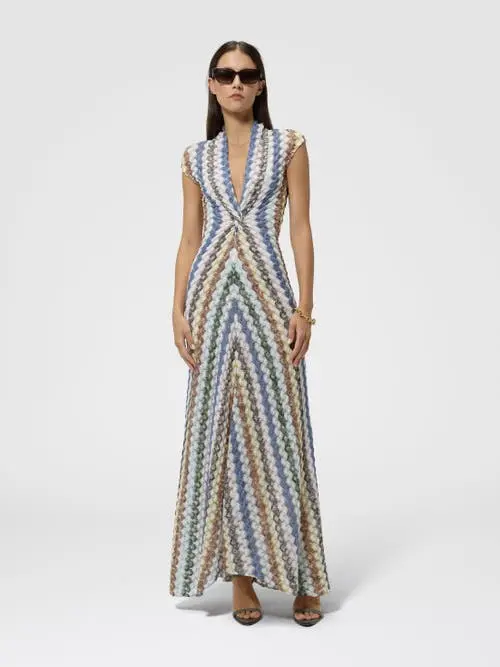 Missoni Long Lace Dress With Knot Detail
