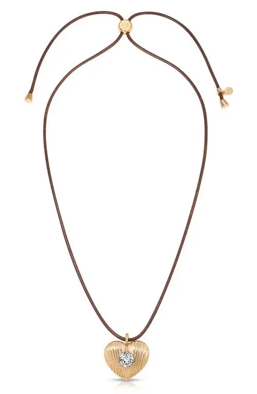 Ettika Heart Pendant Cord Necklace - Clear