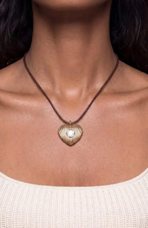 Ettika Heart Pendant Cord Necklace - Clear