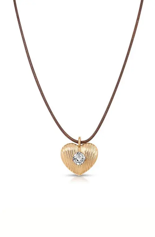 Ettika Heart Pendant Cord Necklace - Clear