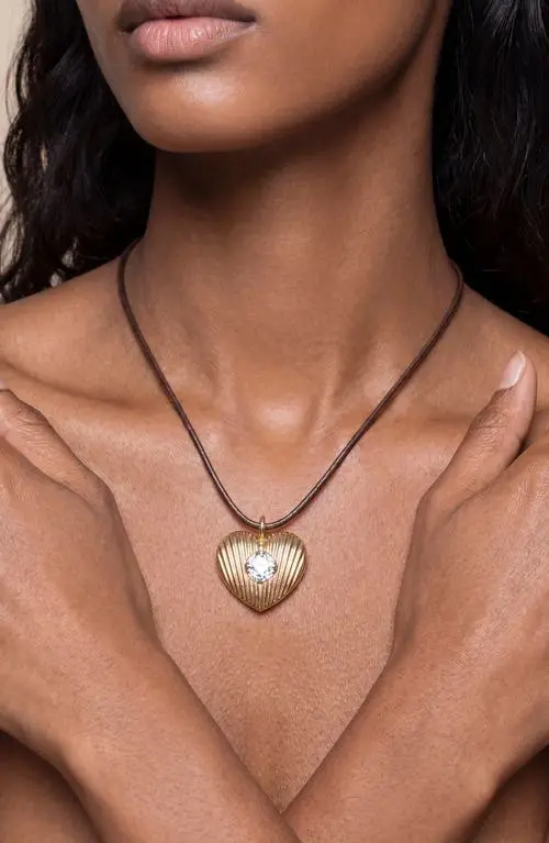 Ettika Heart Pendant Cord Necklace - Clear