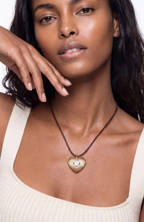 Ettika Heart Pendant Cord Necklace - Clear