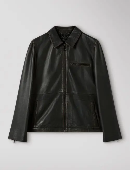 Whistles Kate Burnished Leather Jacket