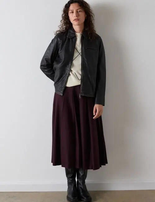 Whistles Kate Burnished Leather Jacket