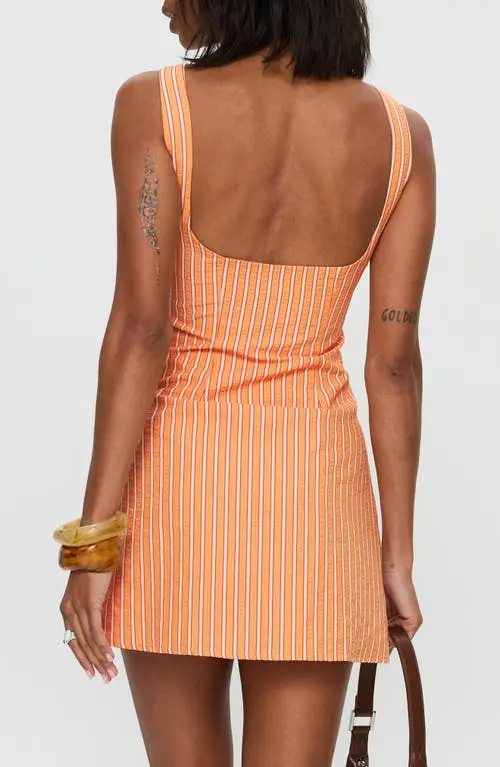 Princess Polly Ellesandra Sleeveless Cotton Blend Seersucker Minidress