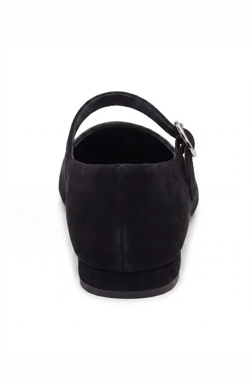MENINA STEP Amelie Mary Jane Flat - Black Suede