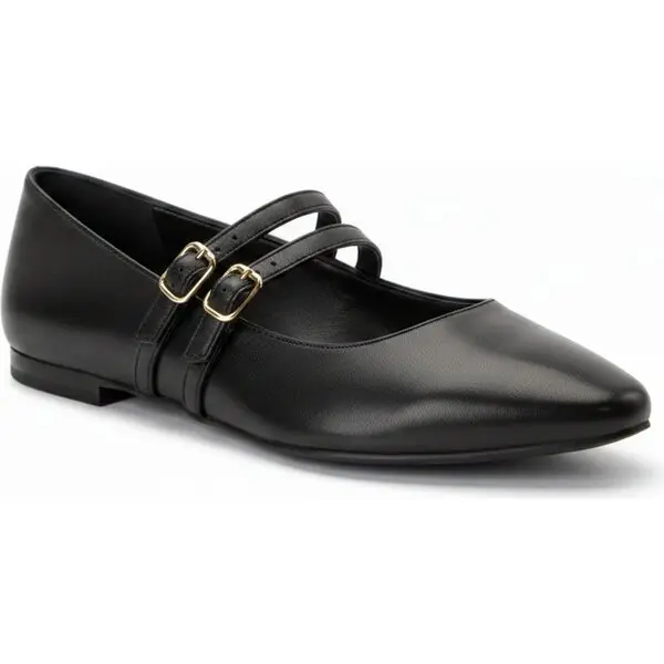MENINA STEP Amelie Double Strap Mary Jane Flat - Black
