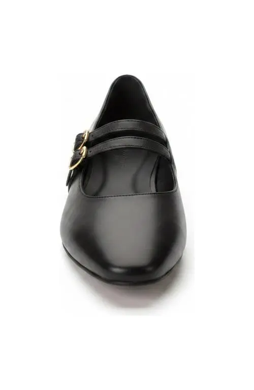 MENINA STEP Amelie Double Strap Mary Jane Flat - Black