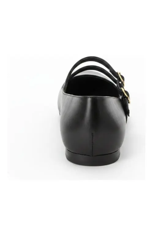 MENINA STEP Amelie Double Strap Mary Jane Flat - Black