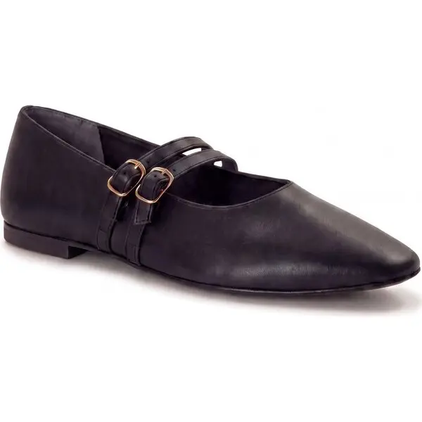 MENINA STEP Amelie Double Strap Mary Jane Flat - Black