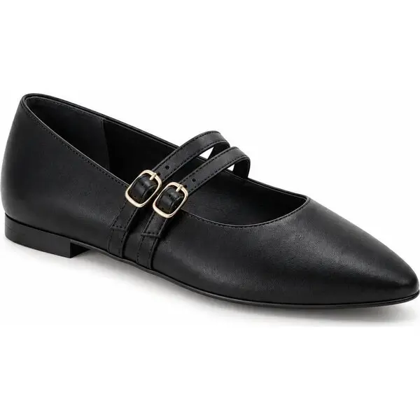 MENINA STEP Amelie Double Strap Mary Jane Flat - Black