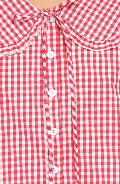 PETAL & PUP Angela Gingham Shirt And Shorts Set