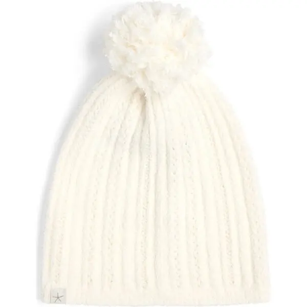 Barefoot Dreams Cozychic Pointelle Beanie - Pearl