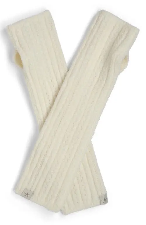 Barefoot Dreams Pointelle Fingerless Gloves - Pearl