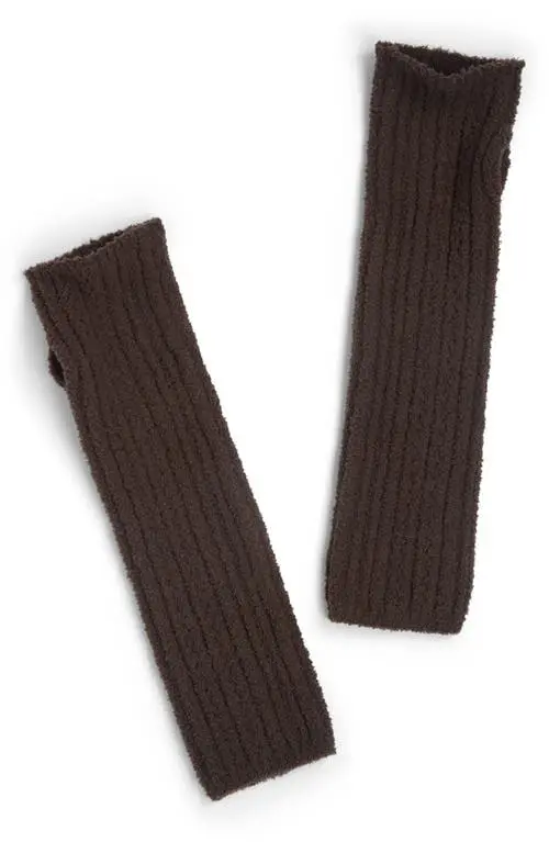 Barefoot Dreams Pointelle Fingerless Gloves - Umber