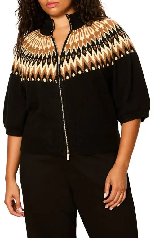 Sanctuary Fair Isle Zip Up Sweater - Poconos Fairisle