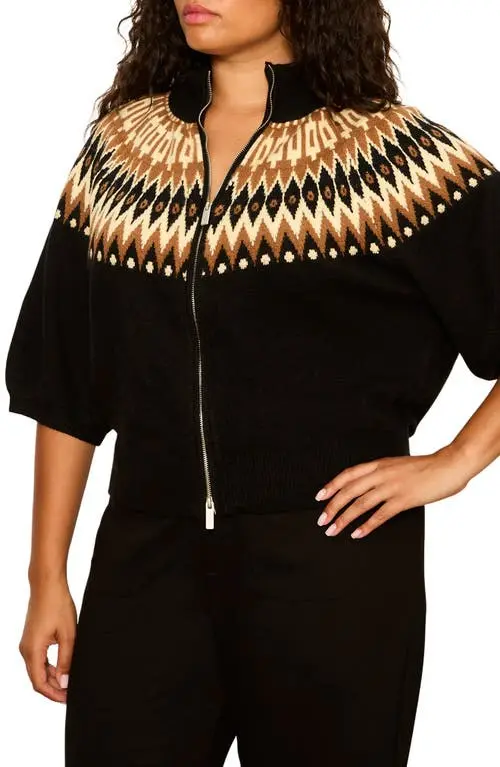 Sanctuary Fair Isle Zip Up Sweater