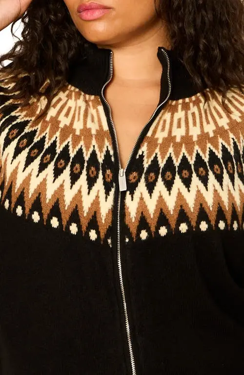 Sanctuary Fair Isle Zip Up Sweater