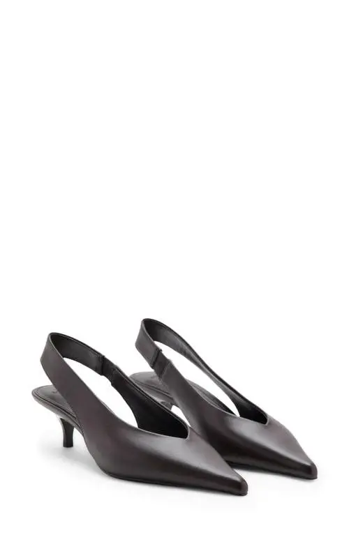 Mango Bimbo Pointed Toe Slingback Pump - Chocolate